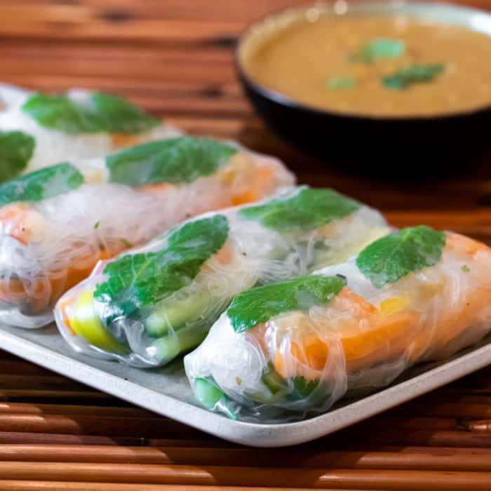 Cold Thai Spring Rolls Recipe with Shrimp and Mango