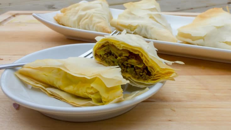 Curry Beef Phyllo Pocket Triangles Recipe