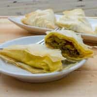 Curry Beef Phyllo Pocket Triangles Recipe