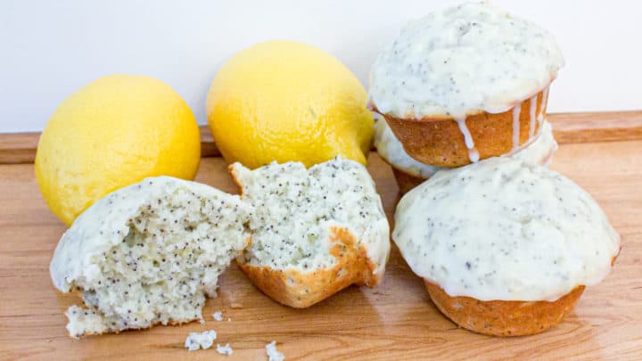 Lemon Poppy Seed Muffins with a Lemon Glaze