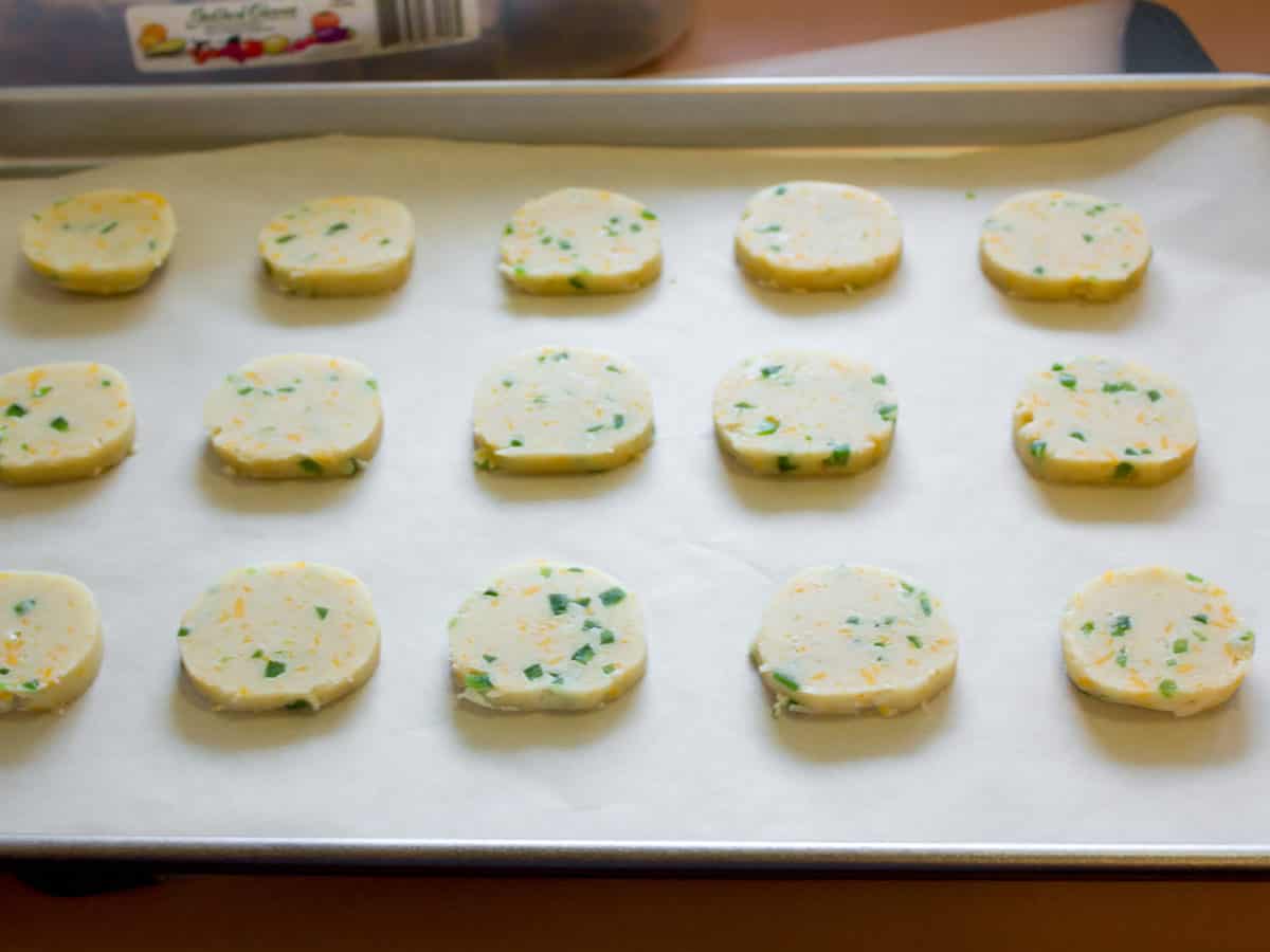 Cheddar Jalapeno Shortbread Cookies - savory icebox cookie recipe