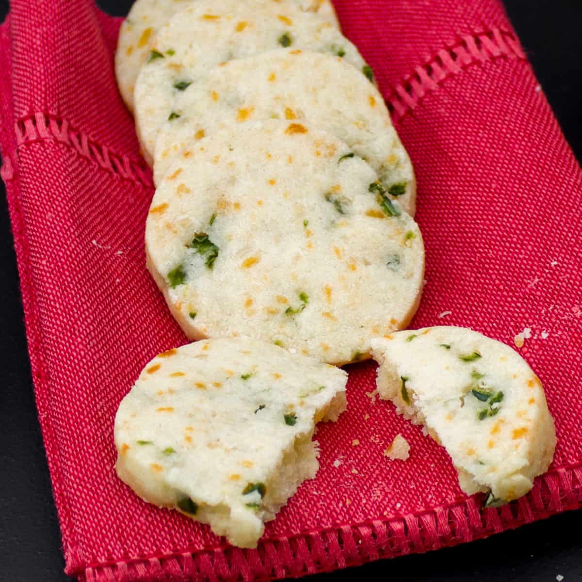 Cheddar Jalapeno Shortbread Cookies - savory icebox cookie recipe