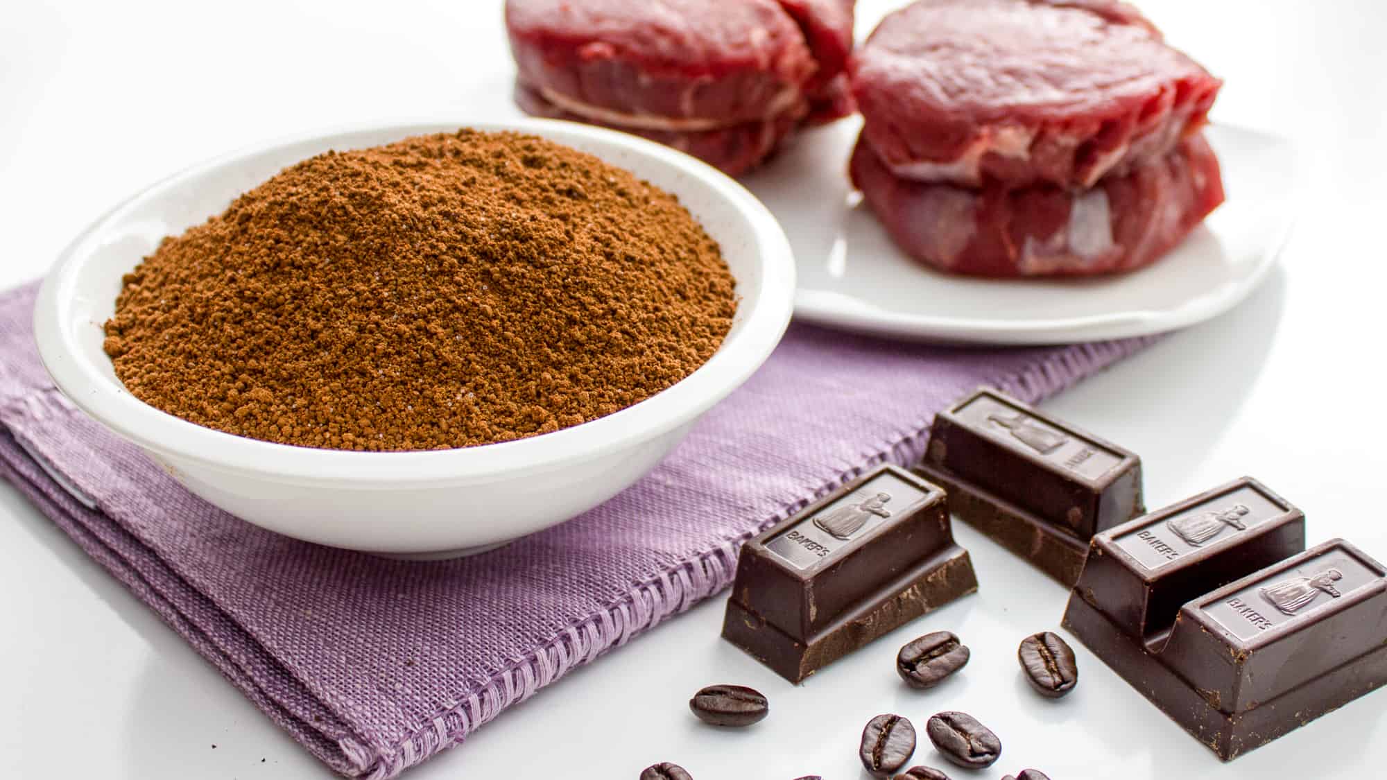 Cafe Mocha rub for grilling beef and chicken. Chocolate and coffee