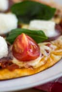 Naan Pizza with Salami and Buffalo Mozarella Recipe