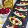 Endive Canape with Ricotta Raspberries Pecans and Maple Syrup