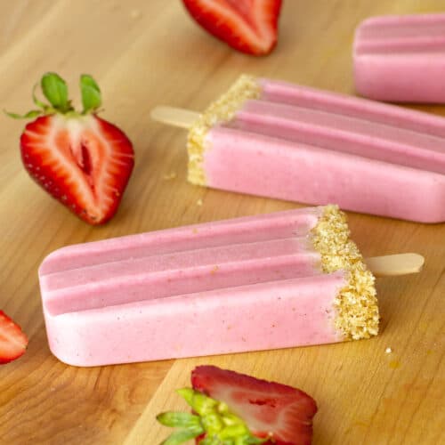 Strawberries and Cream Popsicle Recipe - The Black Peppercorn