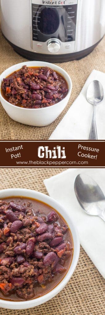Pressure Cooker Chili Instant Pot with Dry Beans no soak