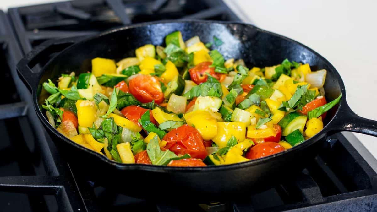 Sautéed Vegetables with Basil and White Wine Recipe