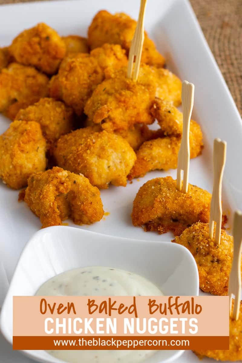 Baked Buffalo Chicken Nuggets - The Black Peppercorn