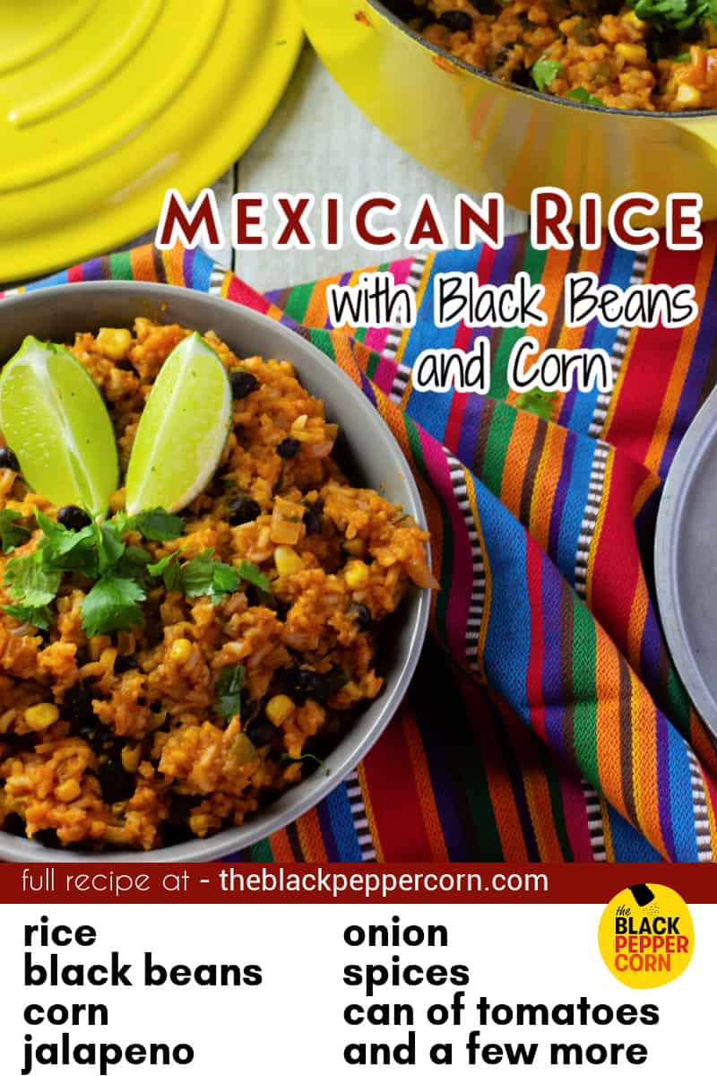 Mexican Rice Recipe with Black Beans and Corn