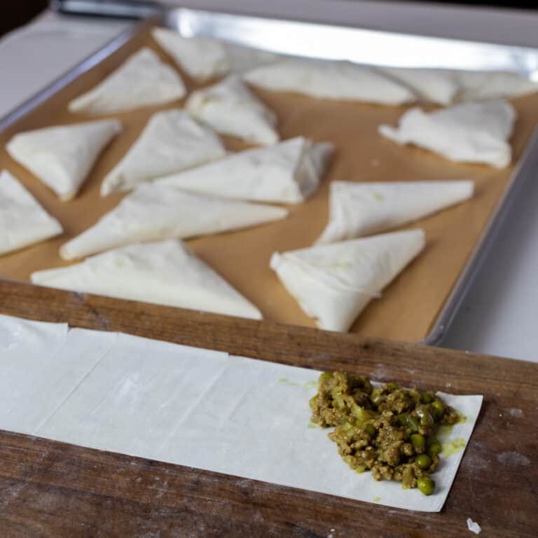 Curry Beef Phyllo Pocket Triangles Recipe