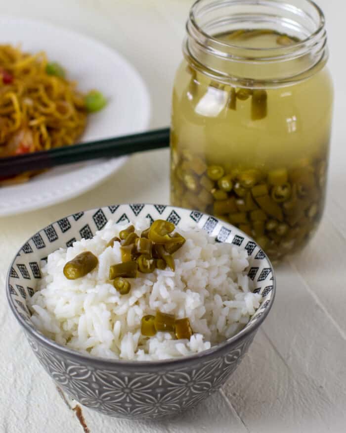 Asian Style Pickled Green Chillies - The Black Peppercorn