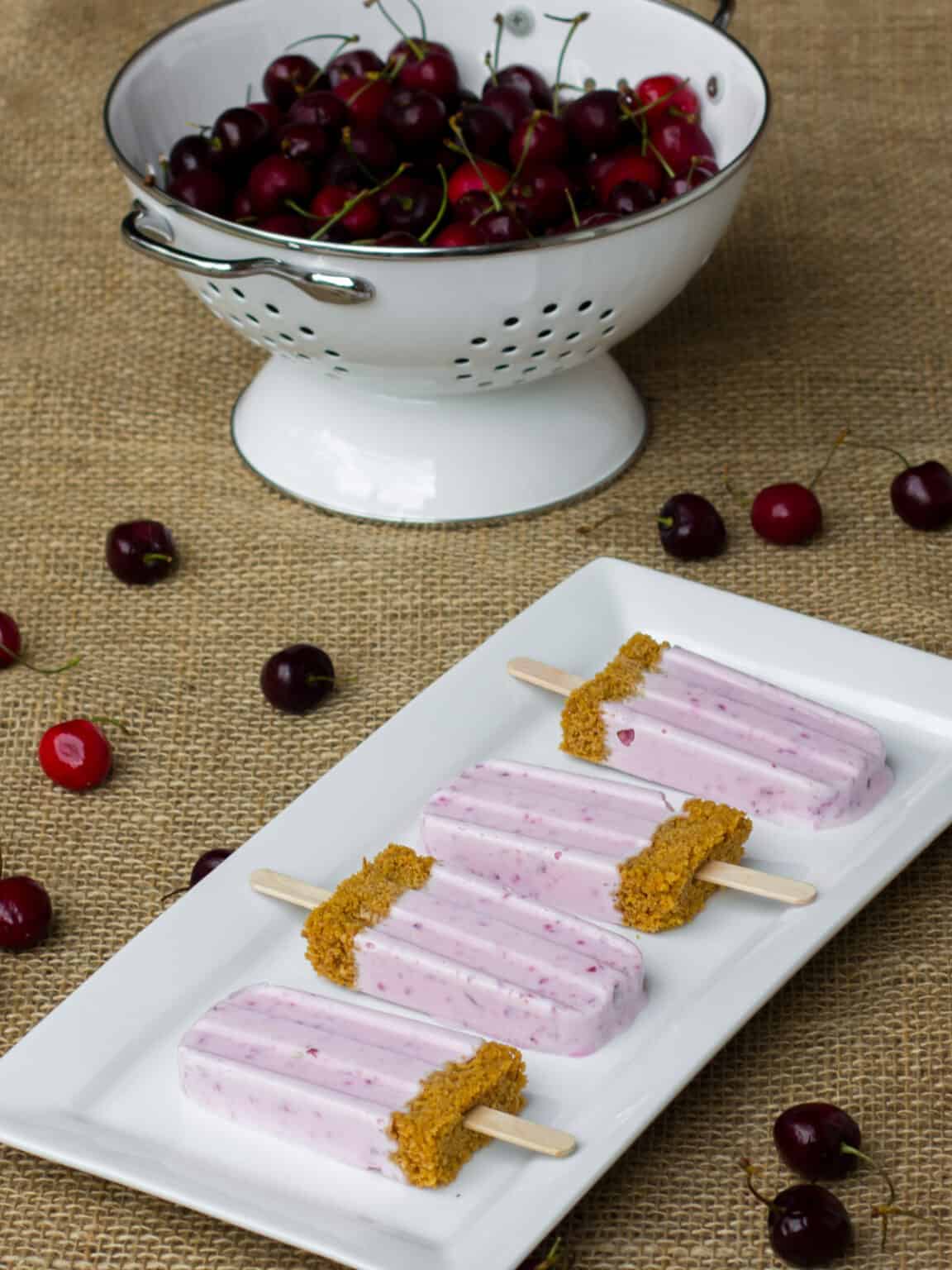 Cherry Cheesecake Popsicle Recipe - The Black Peppercorn