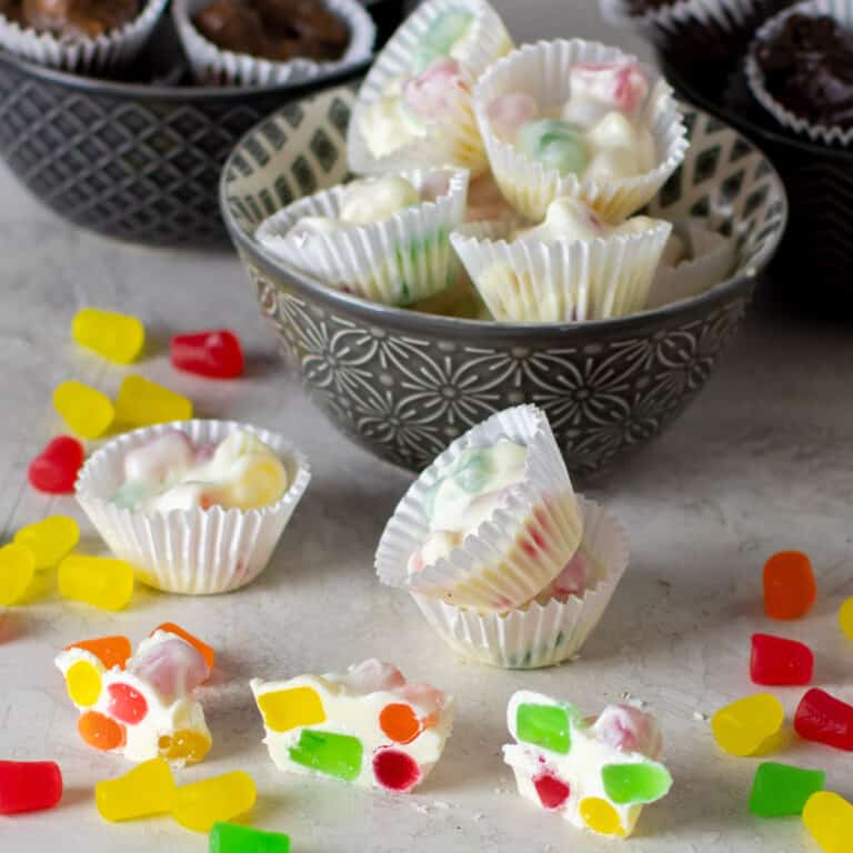 White Chocolate Gumdrop Candy Cups - The Black Peppercorn